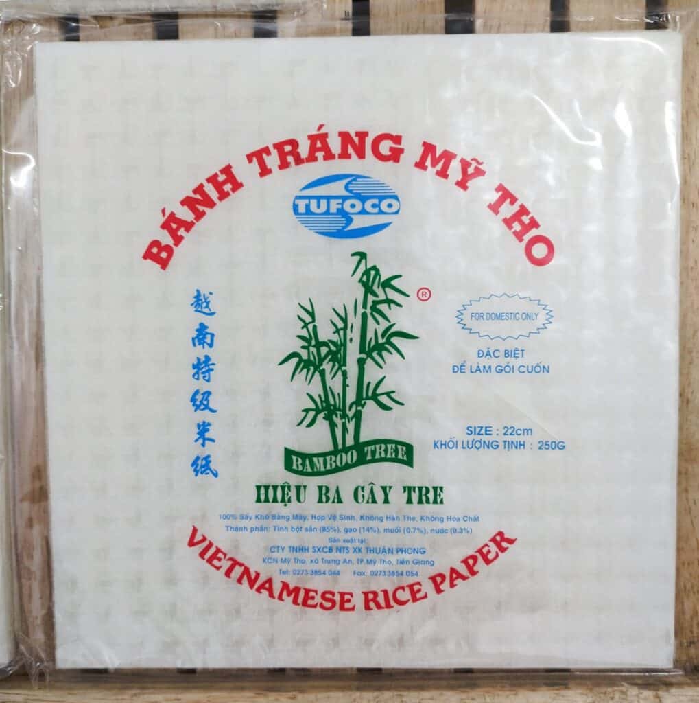 Square rice paper 22cm 340g Ba Cay Bamboo - TOLIO